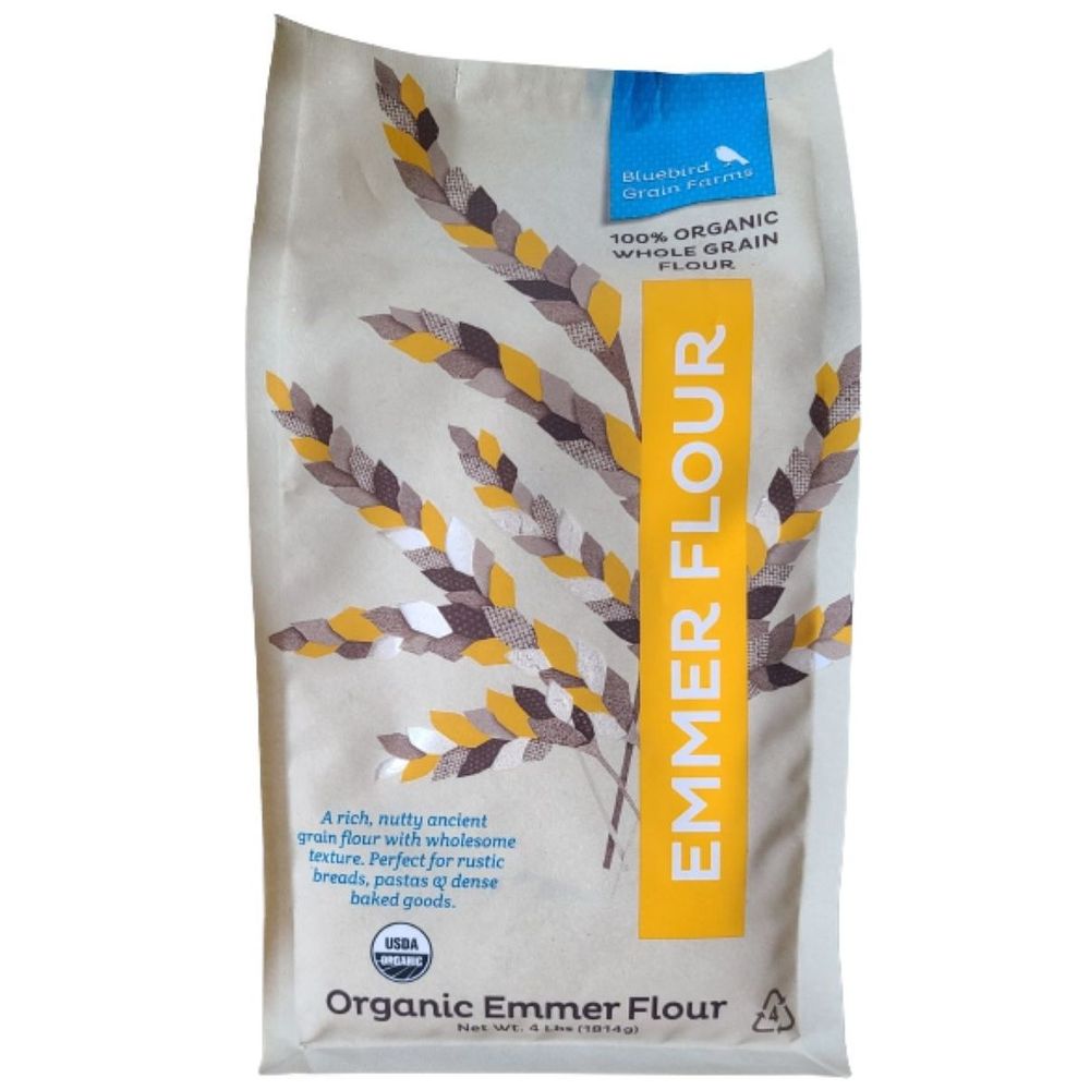 Bluebird Grain Farms Organic Whole Grain Emmer Flour, 4 Pound -- 4 per case