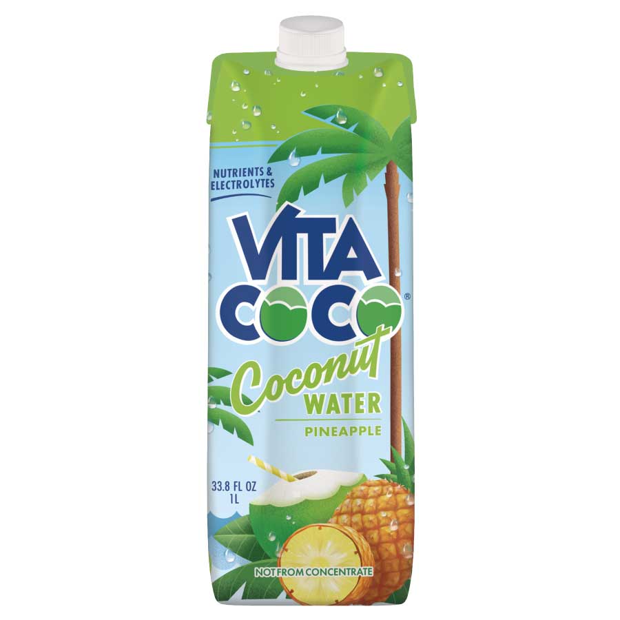 Vita Coco Pineapple Coconut Water, 1 Liter -- 12 per case.