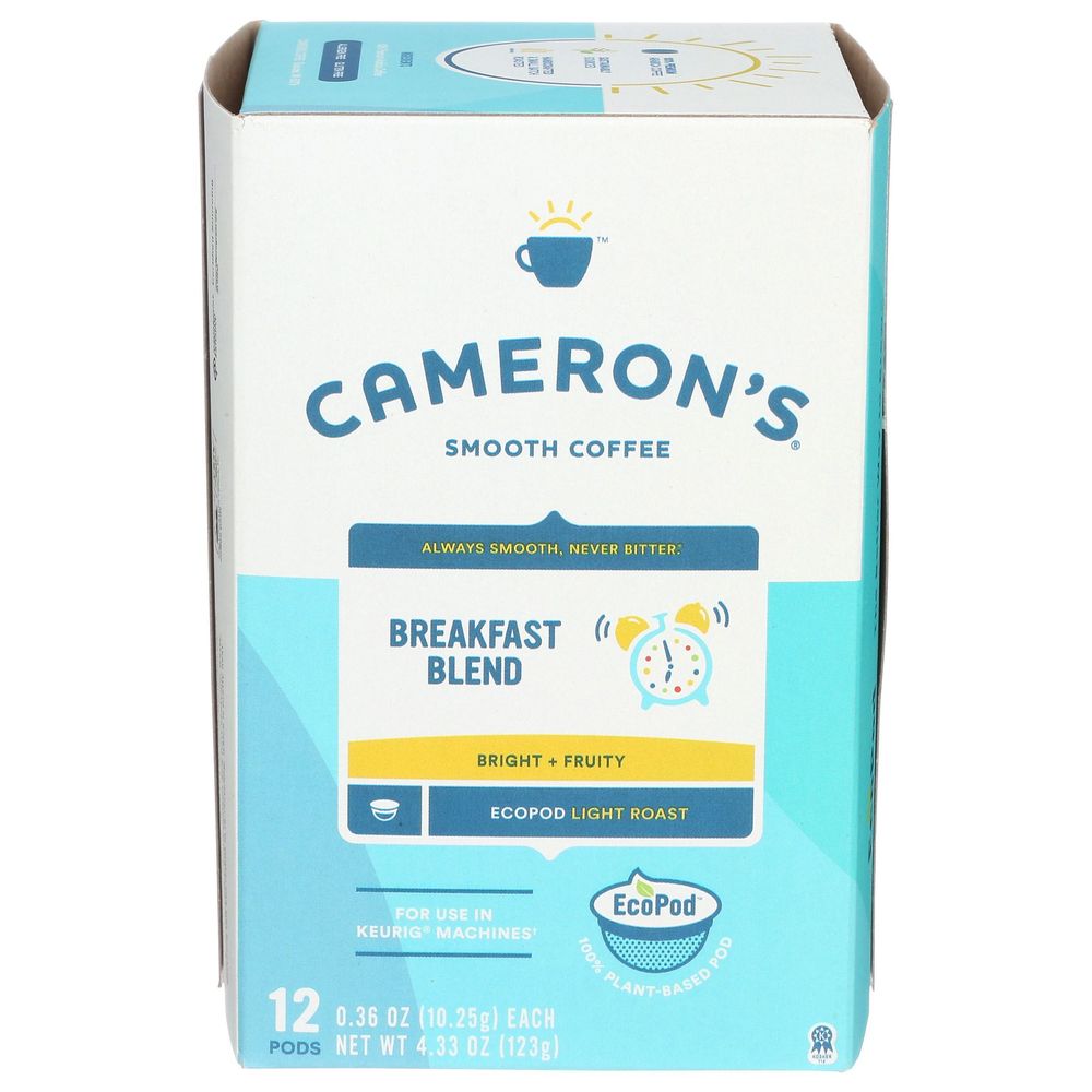 Camerons Single Serve Breakfast Blend Light Roast Coffee EcoPods, 12 ...
