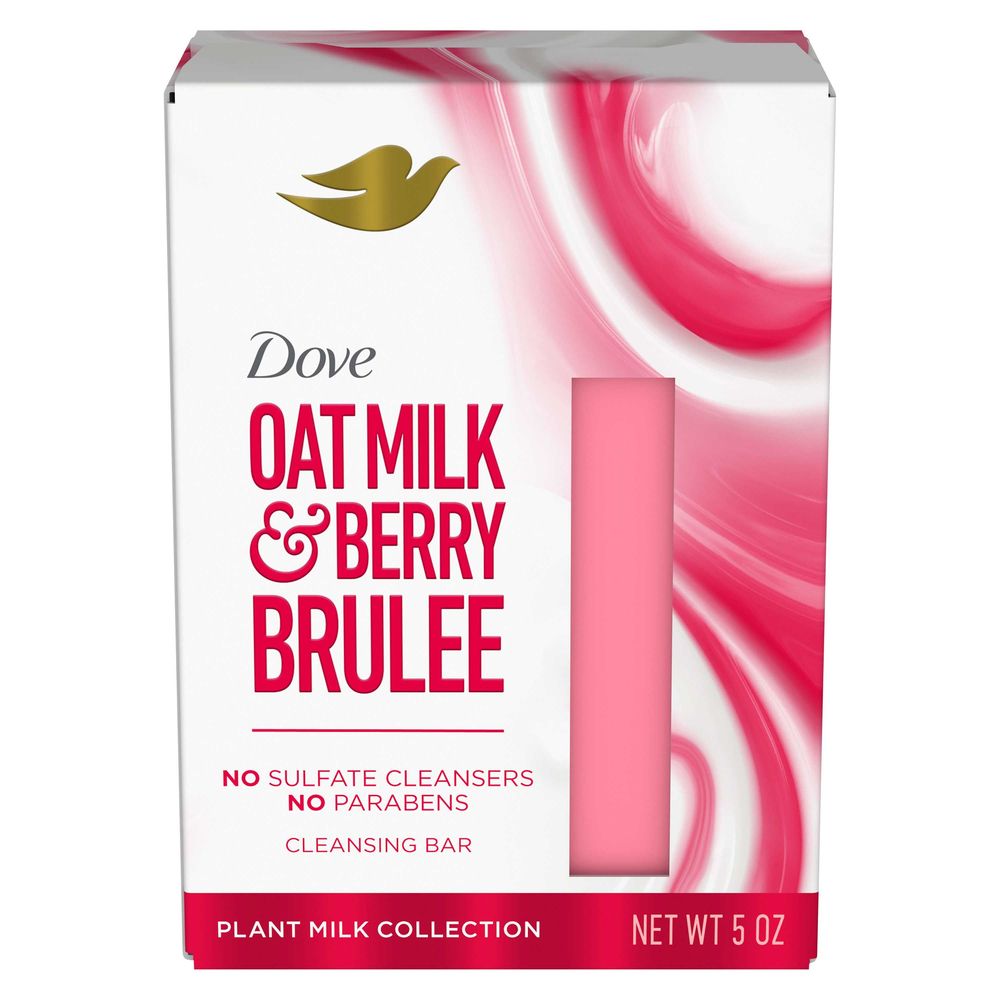 Dove Oat Milk and Berry Brulee Plant Milk Moisture Cleansing Bar Soap ...