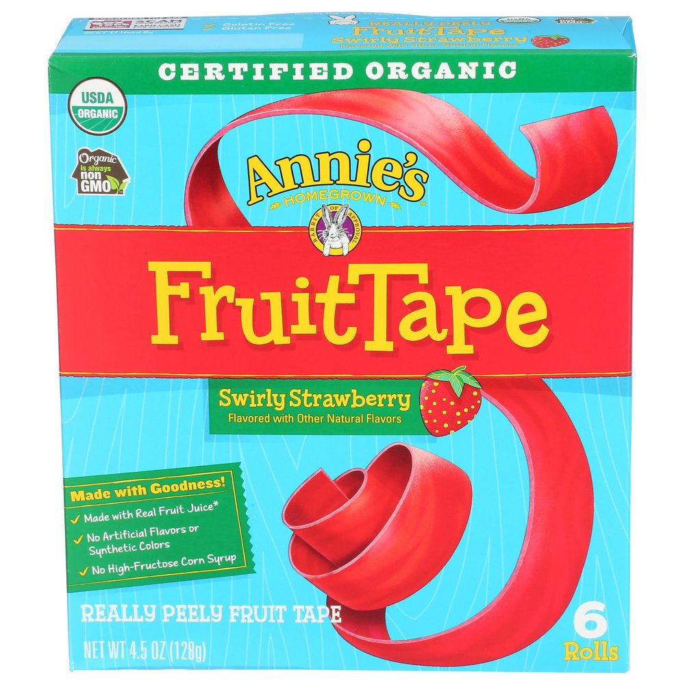 Annies Homegrown Organic Swirly Strawberry Fruit Tape, 4.5 Ounce -- 8 ...