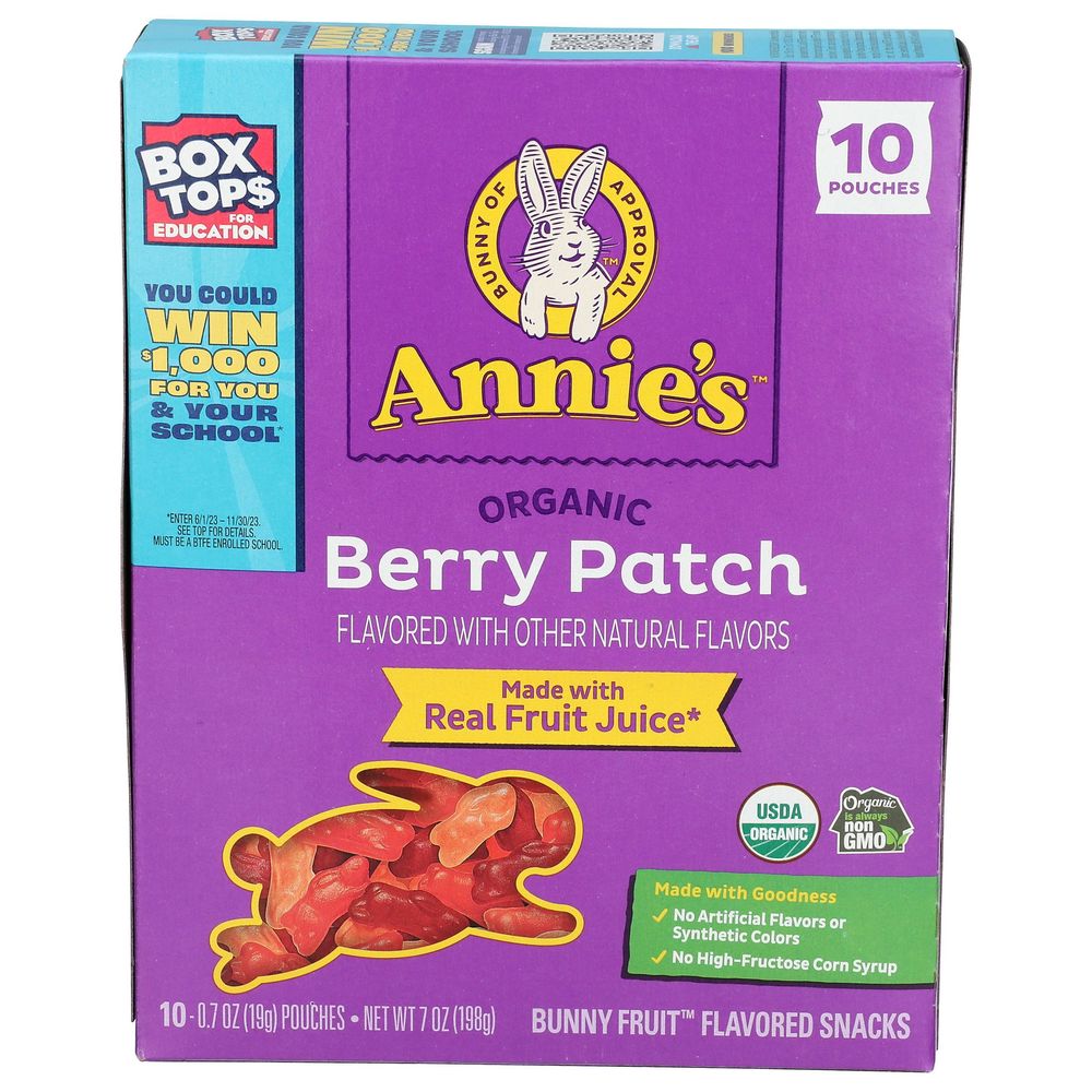 Annies Homegrown Organic Berry Patch Bunny Fruit Snacks, 7 Ounce -- 8 per case