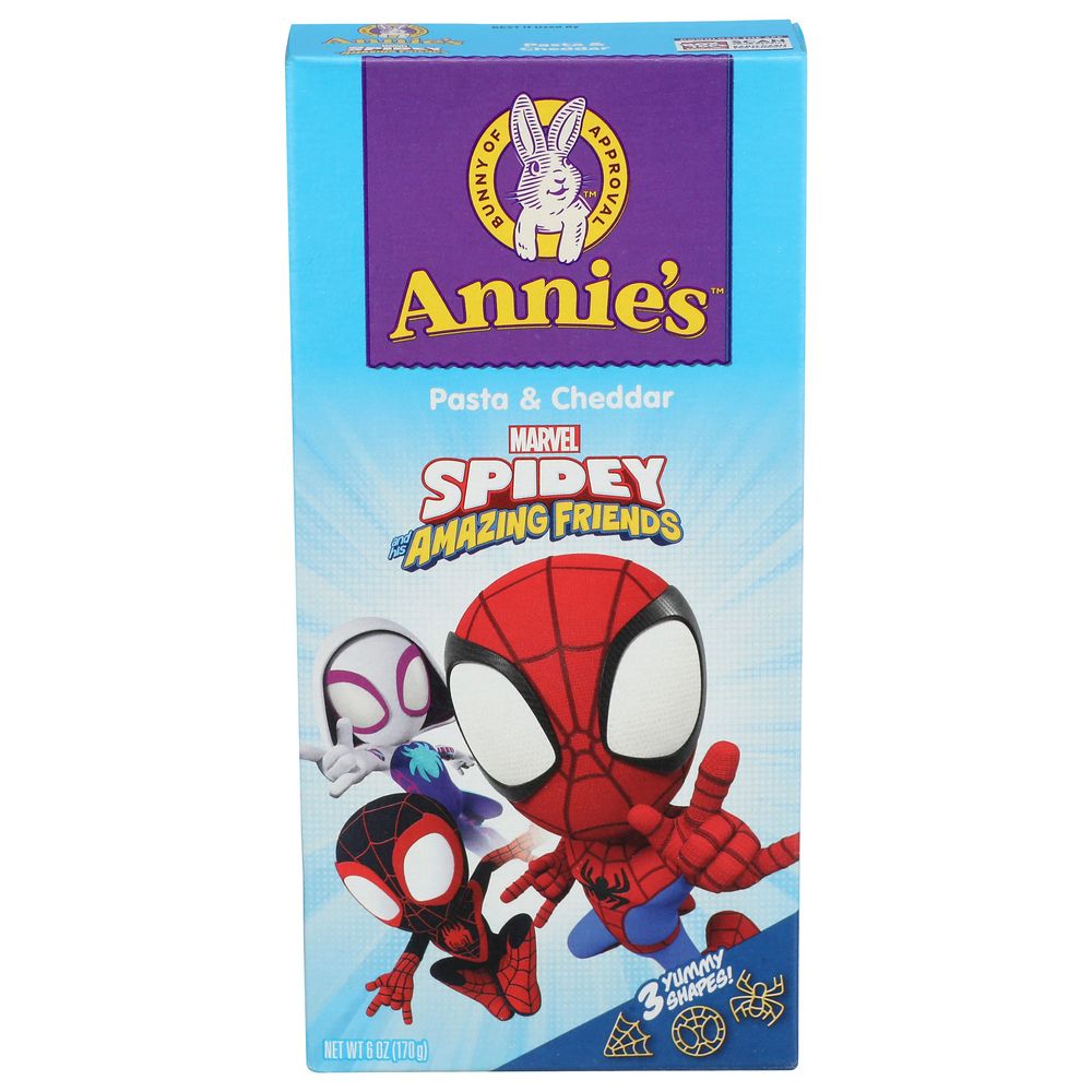 Annies Organic Marvel Spidey Shapes Cheddar Mac and Cheese, 6 Ounce ...