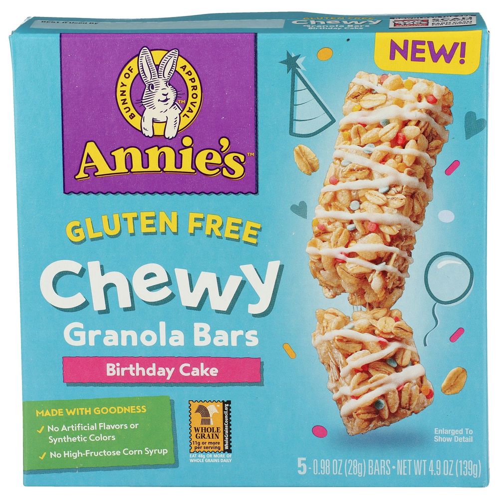 Annies Homegrown Birthday Cake Granola Bar, 4.9 Ounce -- 12 per case