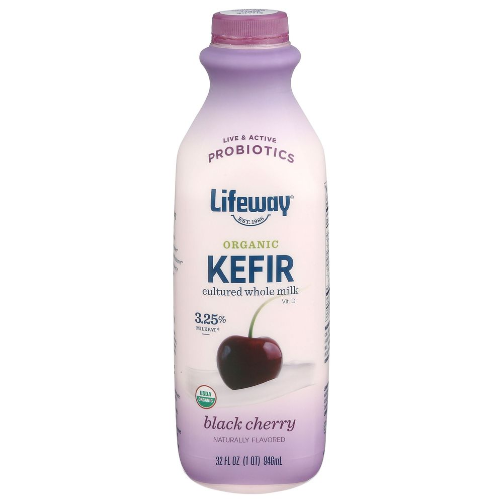 Lifeway Organic Black Cherry Cultured Whole Milk Kefir, 32 Fluid Ounce ...