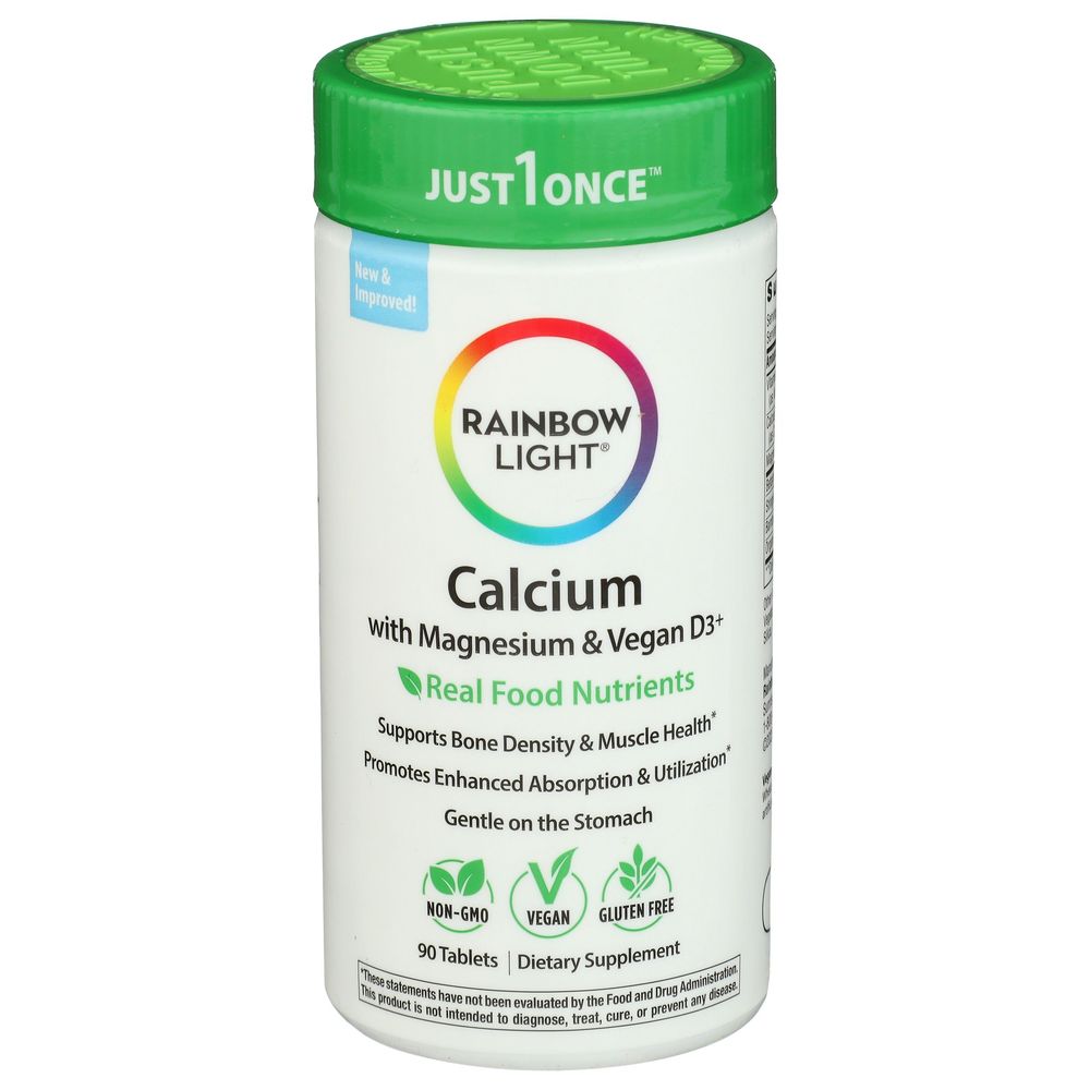 Rainbow Light Calcium Magnesium and Vegan D3 Plus Real Food Nutrients ...