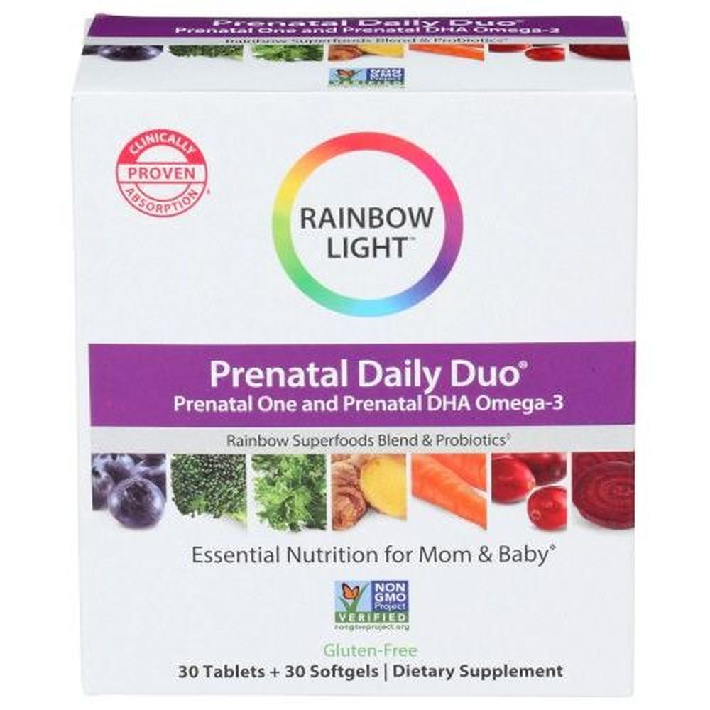 Rainbow Light Prenatal Daily Duo Multivitamin Dietary Supplement ...