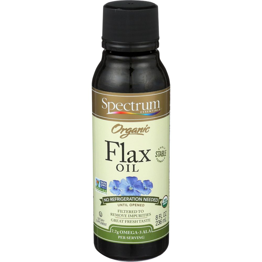 Spectrum Essential Organic Shelf Stable Flaxseed Oil, 8 Fluid Ounce