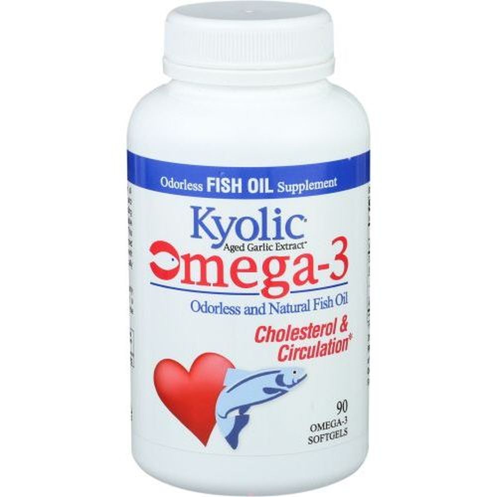 Kyolic Aged Garlic Extract Cholesterol and Circulation Omega 3 Softgels ...