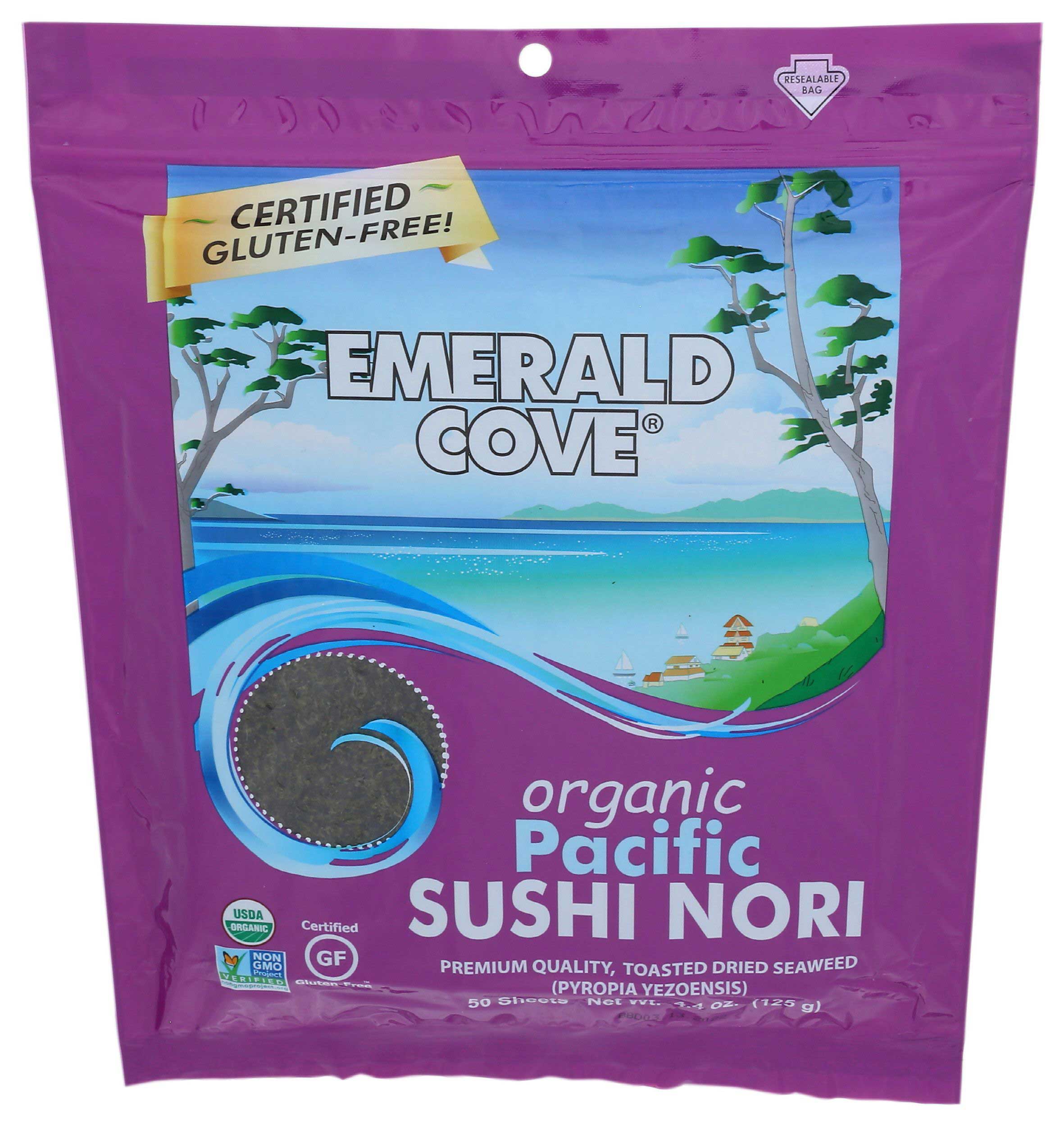 Emerald Cove Organic Silver Grade Toasted Dried Pacific Sushi Nori, 50 ...