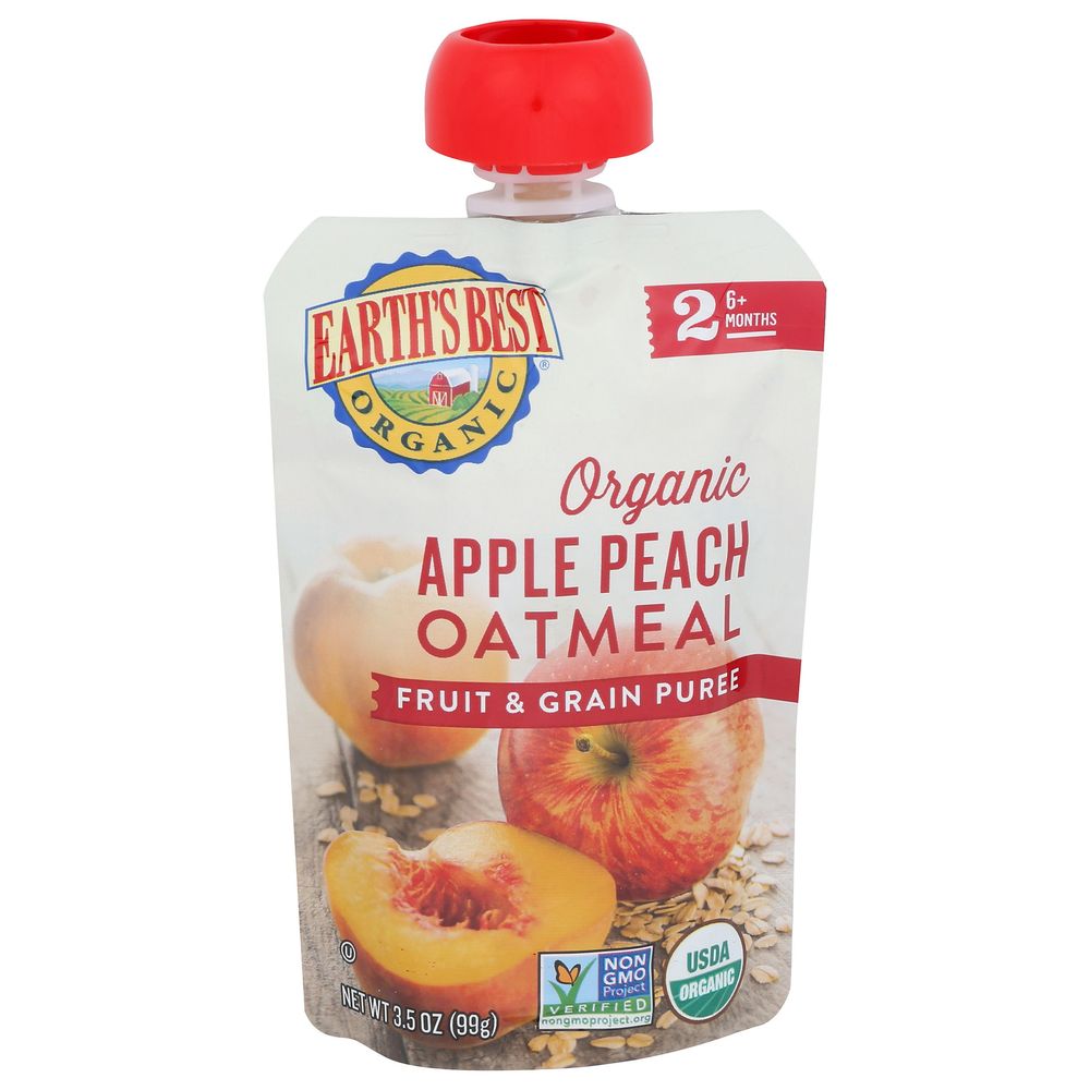 Earths Best Organic Apple Peach Oatmeal Puree | FoodServiceDirect