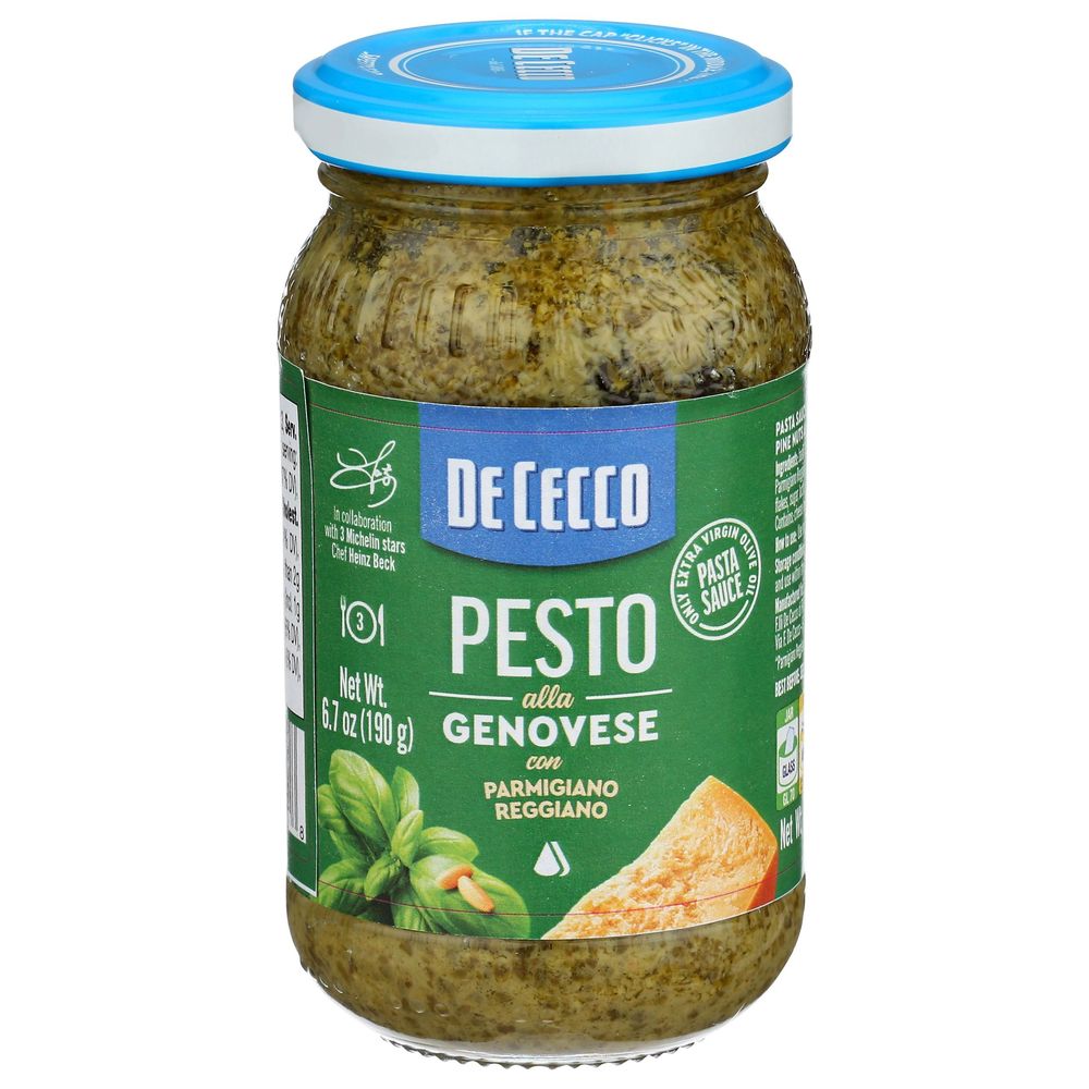 De Cecco Pesto Alla Genovese with Parmigiano Reggiano Pasta Sauce, 6.7 ...