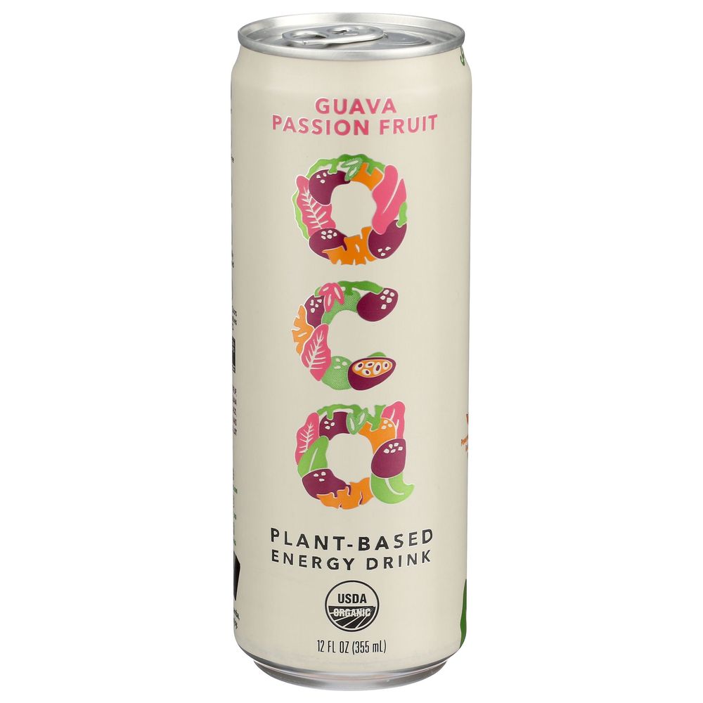Oca Organic Guava Passion Fruit Plant Based Energy Drink, 12 Fluid ...