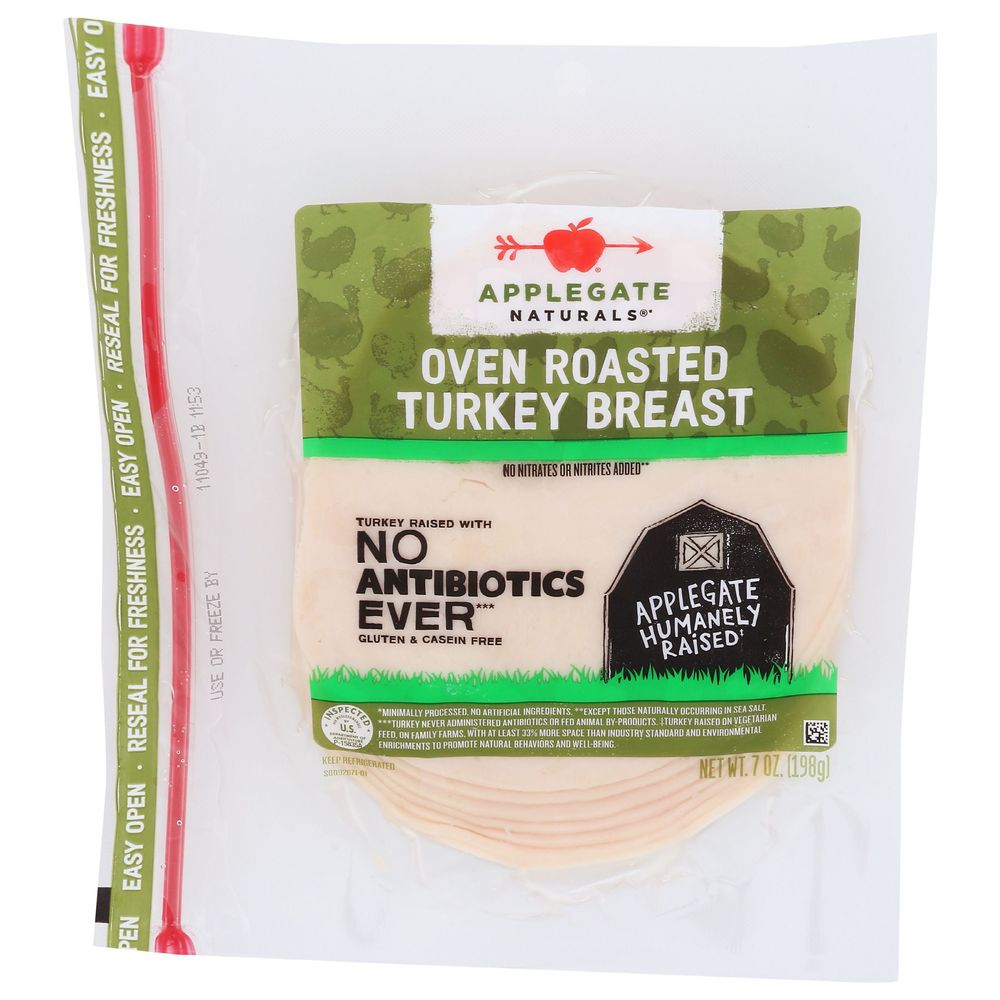 Applegate Naturals Sliced Oven Roasted Turkey Breast, 7 Ounce -- 12 per ...
