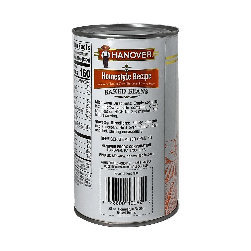 Hanover Homestyle Backed Beans, 28 Ounce -- 12 per case