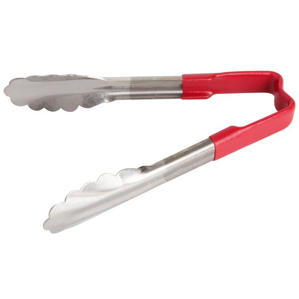 Vollrath 4780640 Stainless Steel One-Piece Scalloped Tong with Red Kool ...