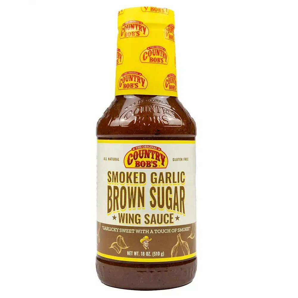 Country Bobs Smoked Garlic Brown Sugar Wing Sauce, 18 Ounce -- 6 per case