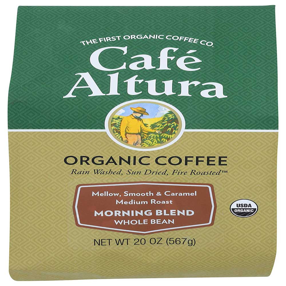 Cafe Altura Organic Morning Blend Whole Bean Coffee, 1.25 Pound -- 6 ...