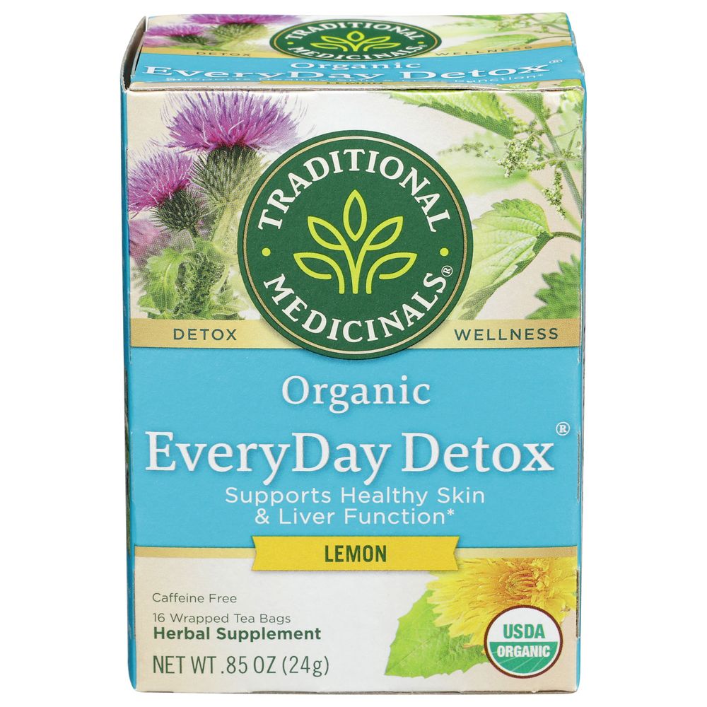 Traditional Medicinals Organic Lemon Everyday Detox Herbal Tea, 16 tea ...