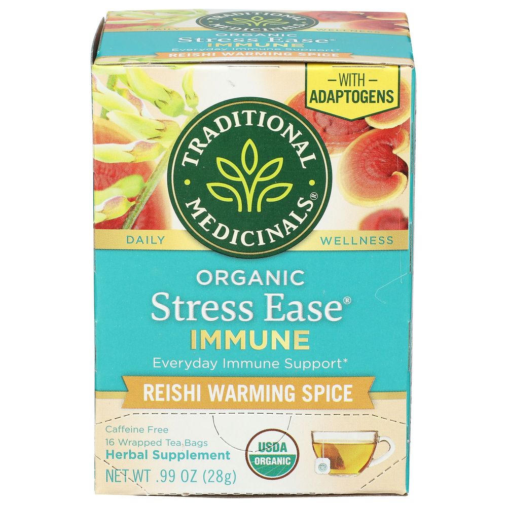 Traditional Medicinals Organic Stress Ease Immune Tea, 16 tea bags -- 6 ...