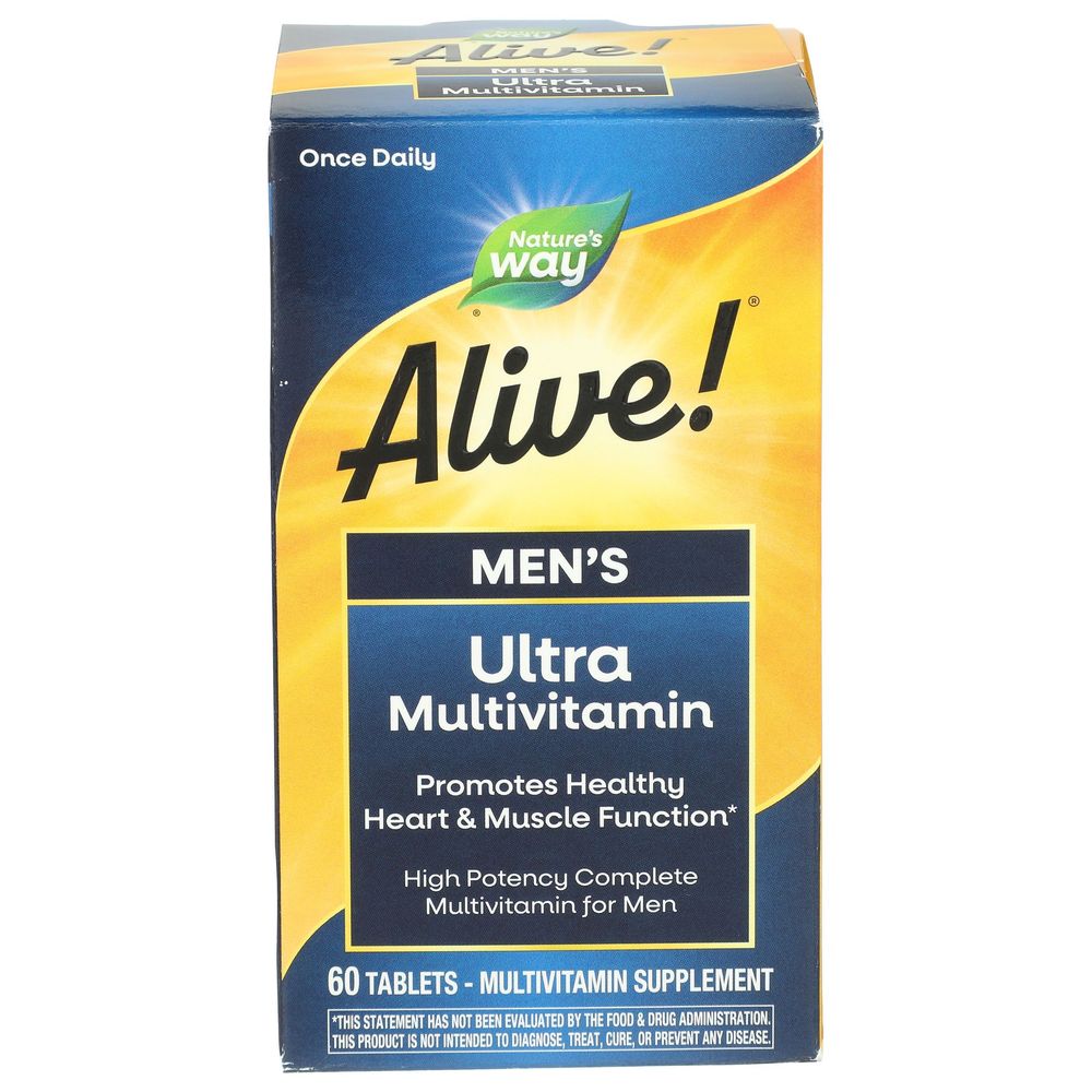 Natures Way Alive Once Daily Ultra Multivitamin Tablets for Mens, 60 ...