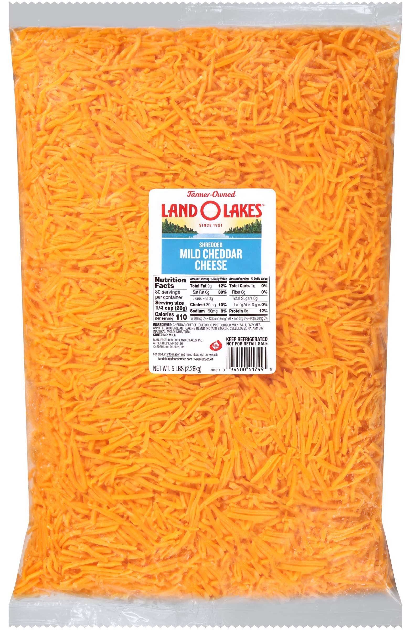 Land O Lakes Shredded Mild Cheddar Cheese Case | FoodServiceDirect