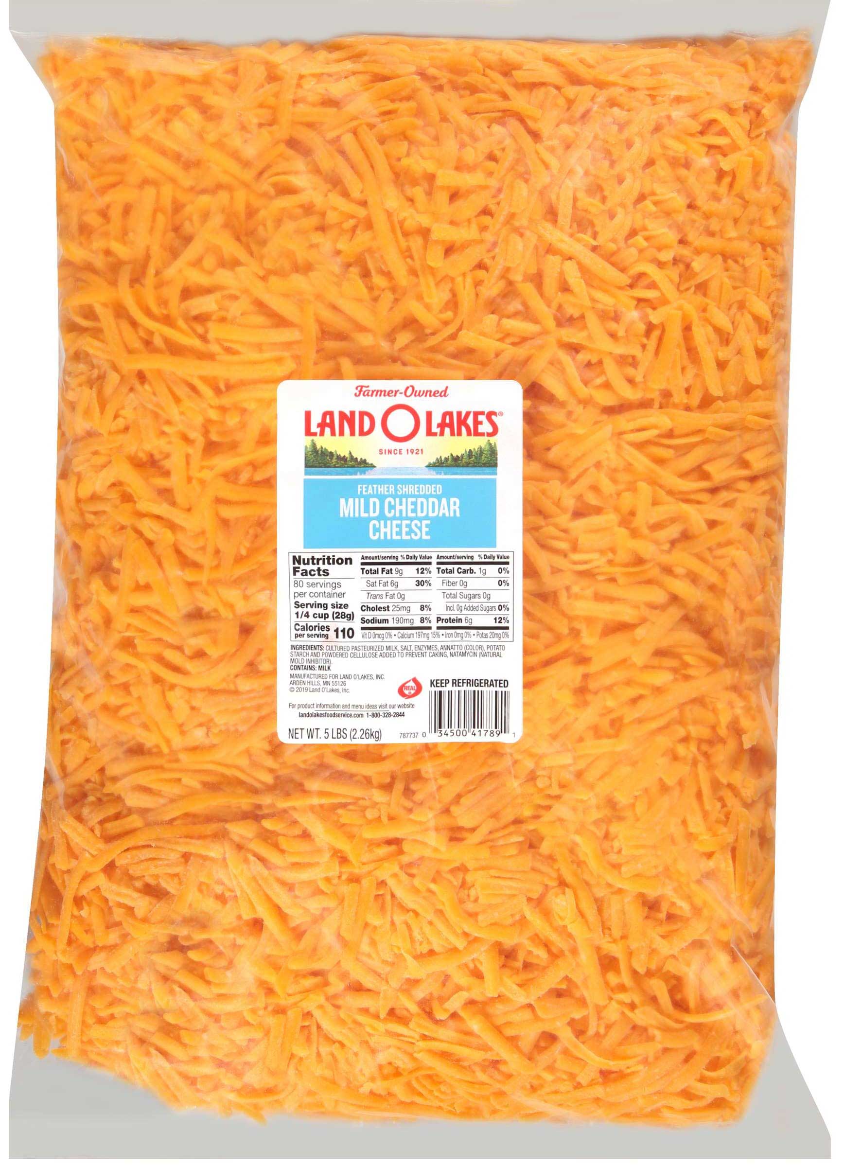Land O Lakes Feather Shredded Cheddar Cheese Case | FoodServiceDirect