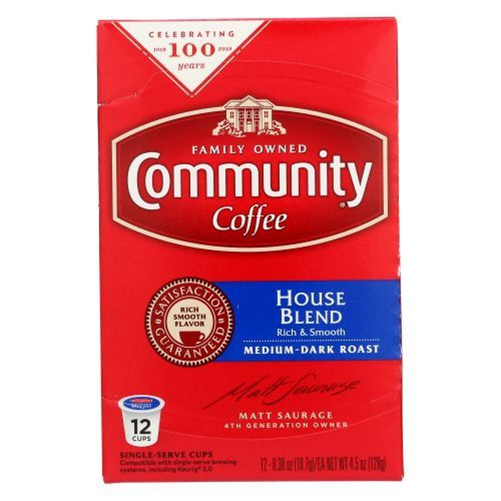 Community Coffee House Blend Medium Dark Roast Coffee, 12 count -- 6 ...