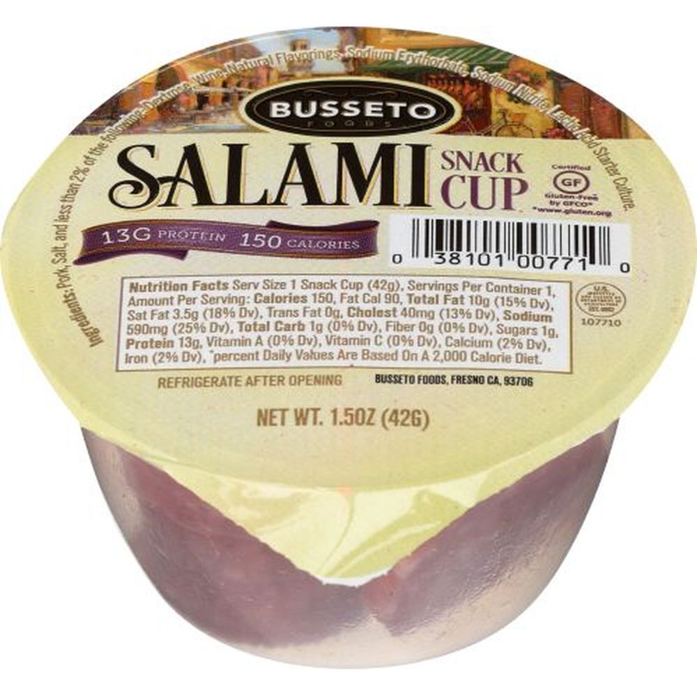 Busseto Salami Nugget Snack Cup, 1.5 Ounce -- 48 per case