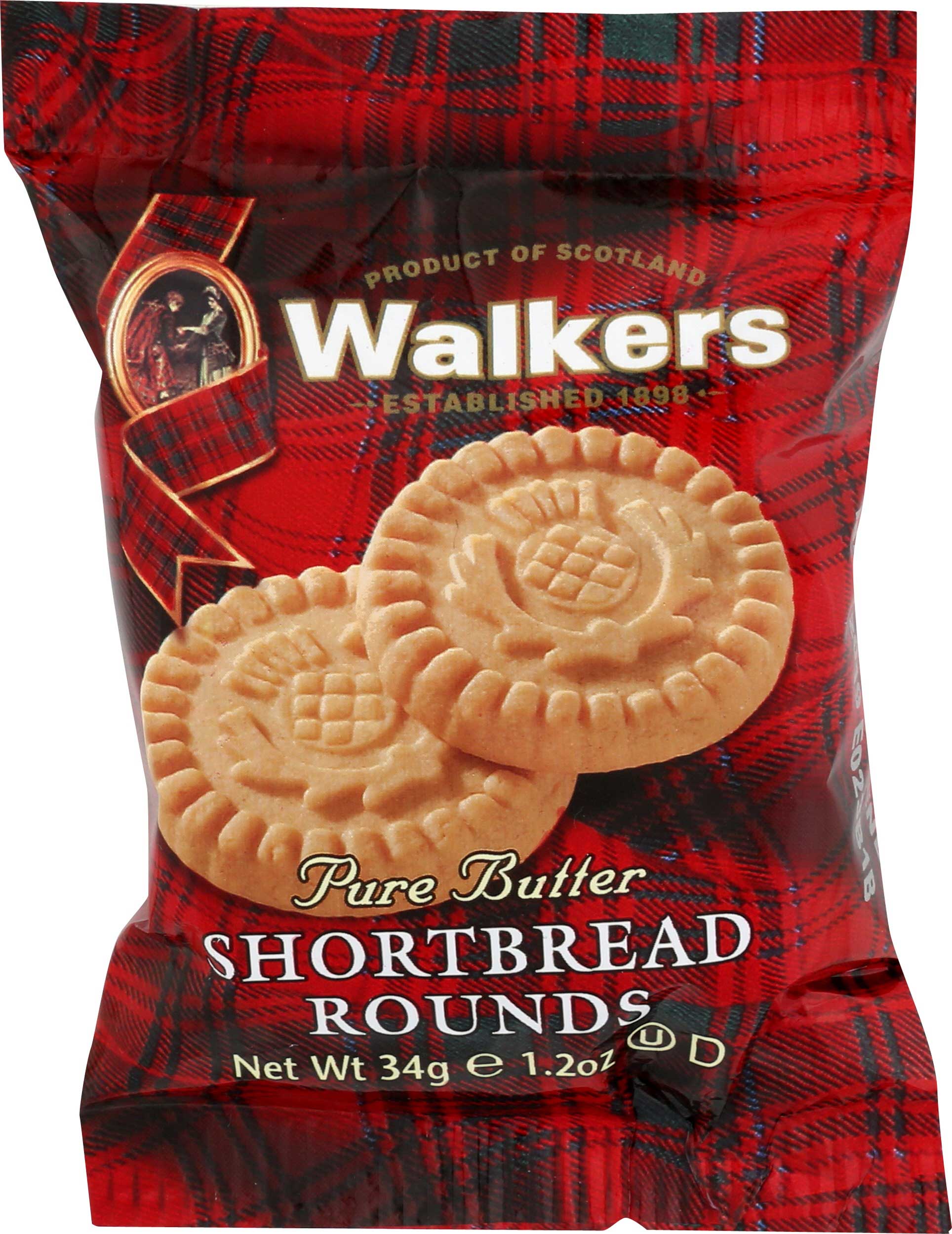 Walkers Pure Butter Shortbread Rounds Cookies, 2 count per pack -- 22 ...