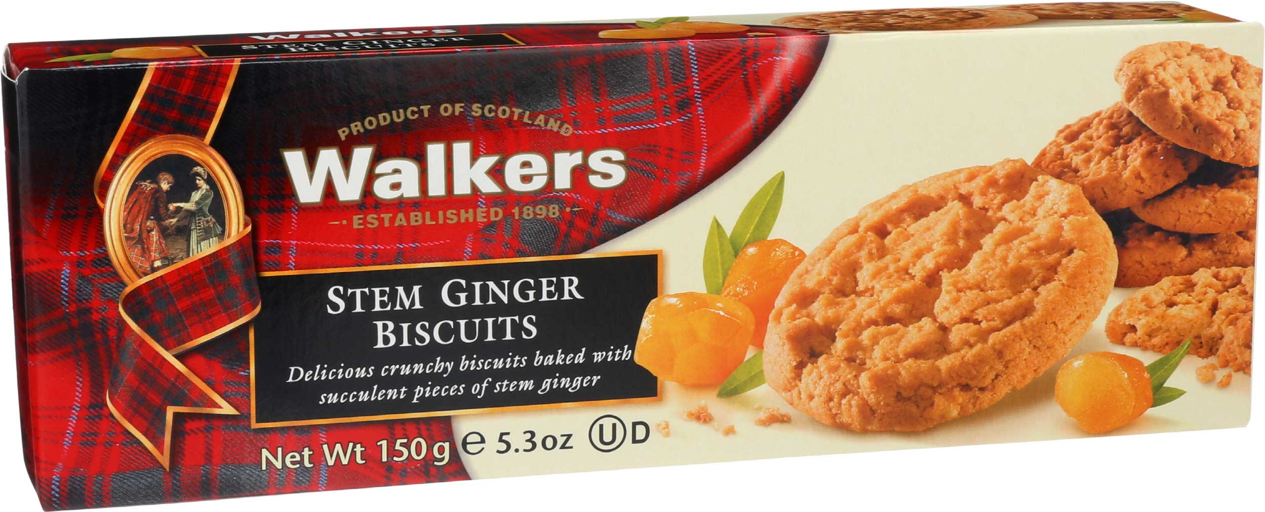 Walkers Stem Ginger Biscuits 150 Gram 12 per case