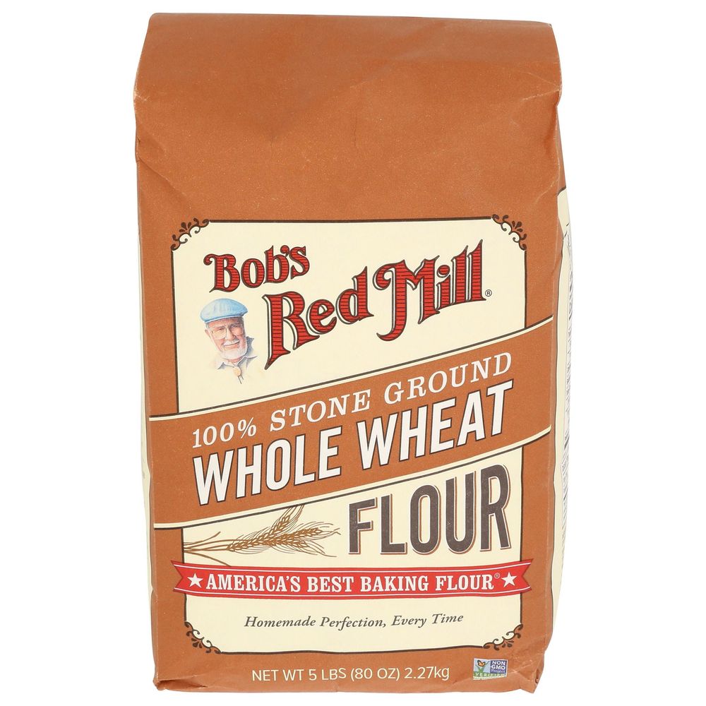 Bobs Red Mill 100 Percent Stone Ground Whole Wheat Flour, 5 Pound -- 8 ...