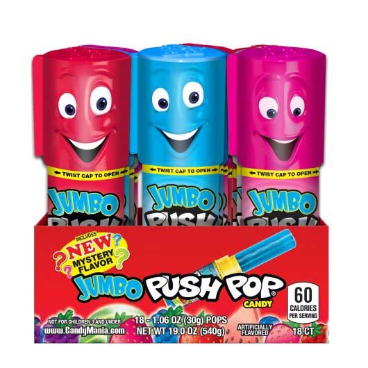Topps Everyday Multibrand Push Pop Candy -- 96 per case.