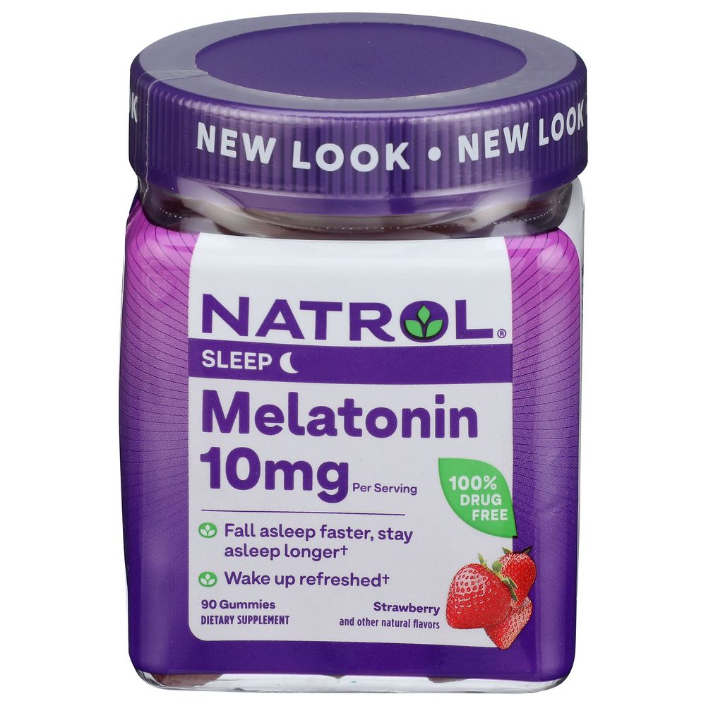 Natrol Strawberry Flavor 10mg Melatonin Sleep Support Gummies, 90 count