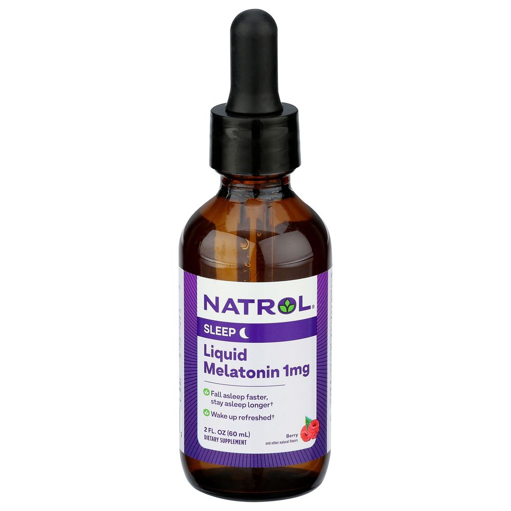 Natrol Berry Flavor Melatonin 1mg Sleep Liquid, 2 Fluid Ounce