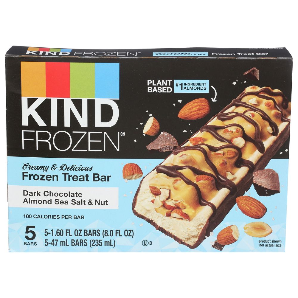 Kind Frozen Dark Chocolate Almond Sea Salt and Nut Treat Bar, 5 count ...