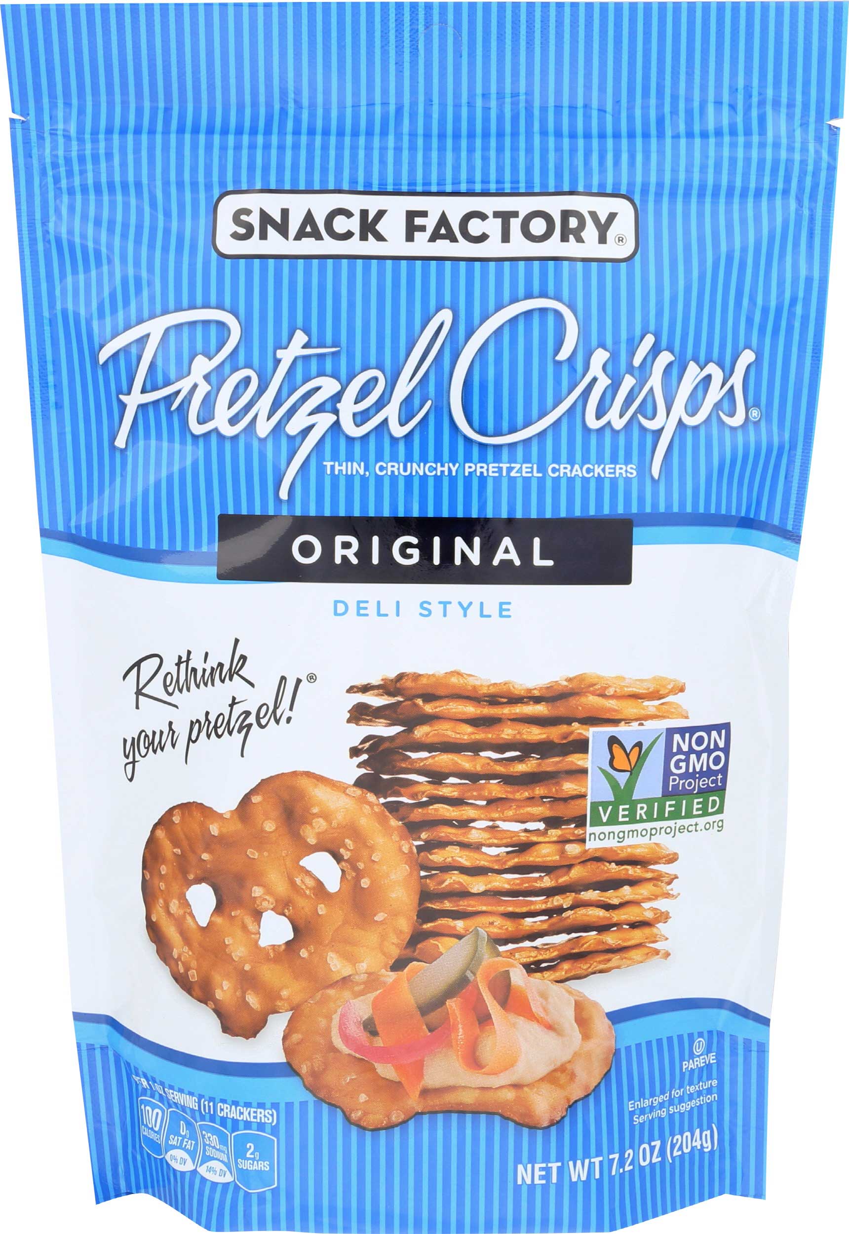 Snack Factory Original Pretzel Crisps, 7.2 Ounce -- 12 per case ...