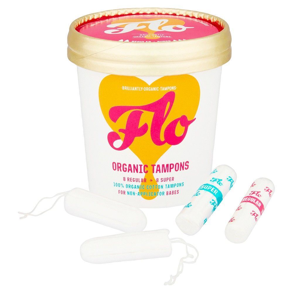 Flo Organic Regular and Super Tampons, 16 count -- 12 per case