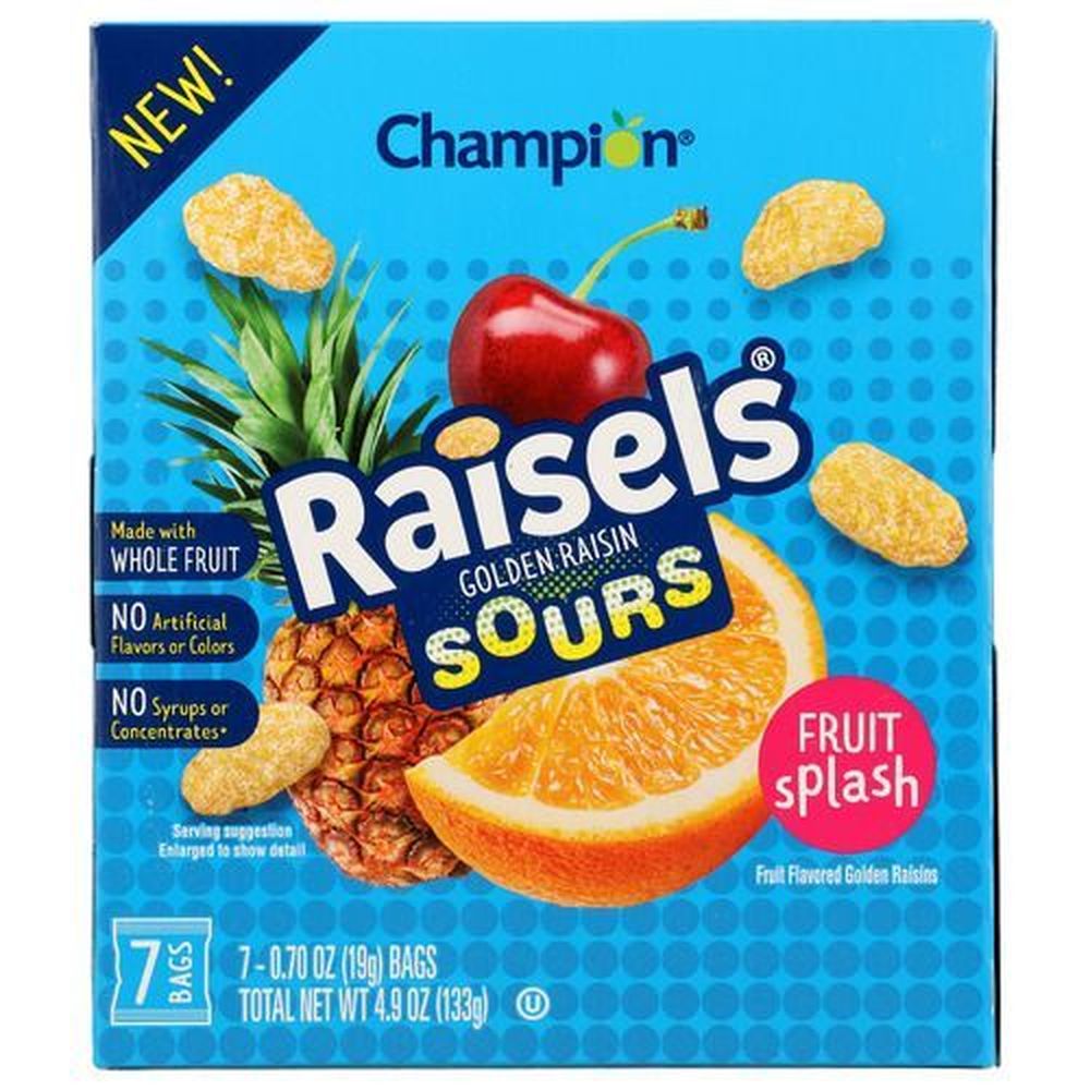 Raisels Fruit Splash Flavored Golden Sour Raisins | FoodServiceDirect