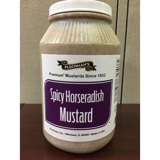 Plochmans Spicy Horseradish Mustard, 1 Gallon -- 2 per case.