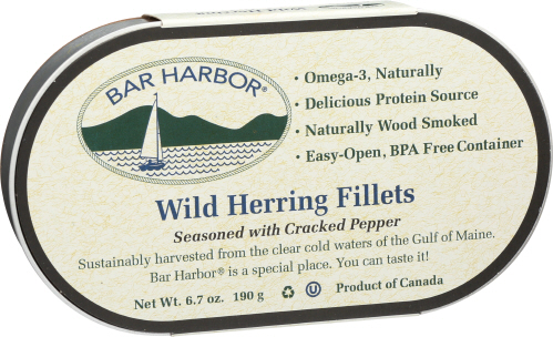 Bar Harbor Wild Herring Fillet with Cracked Pepper, 6.7 Ounce -- 12 per ...