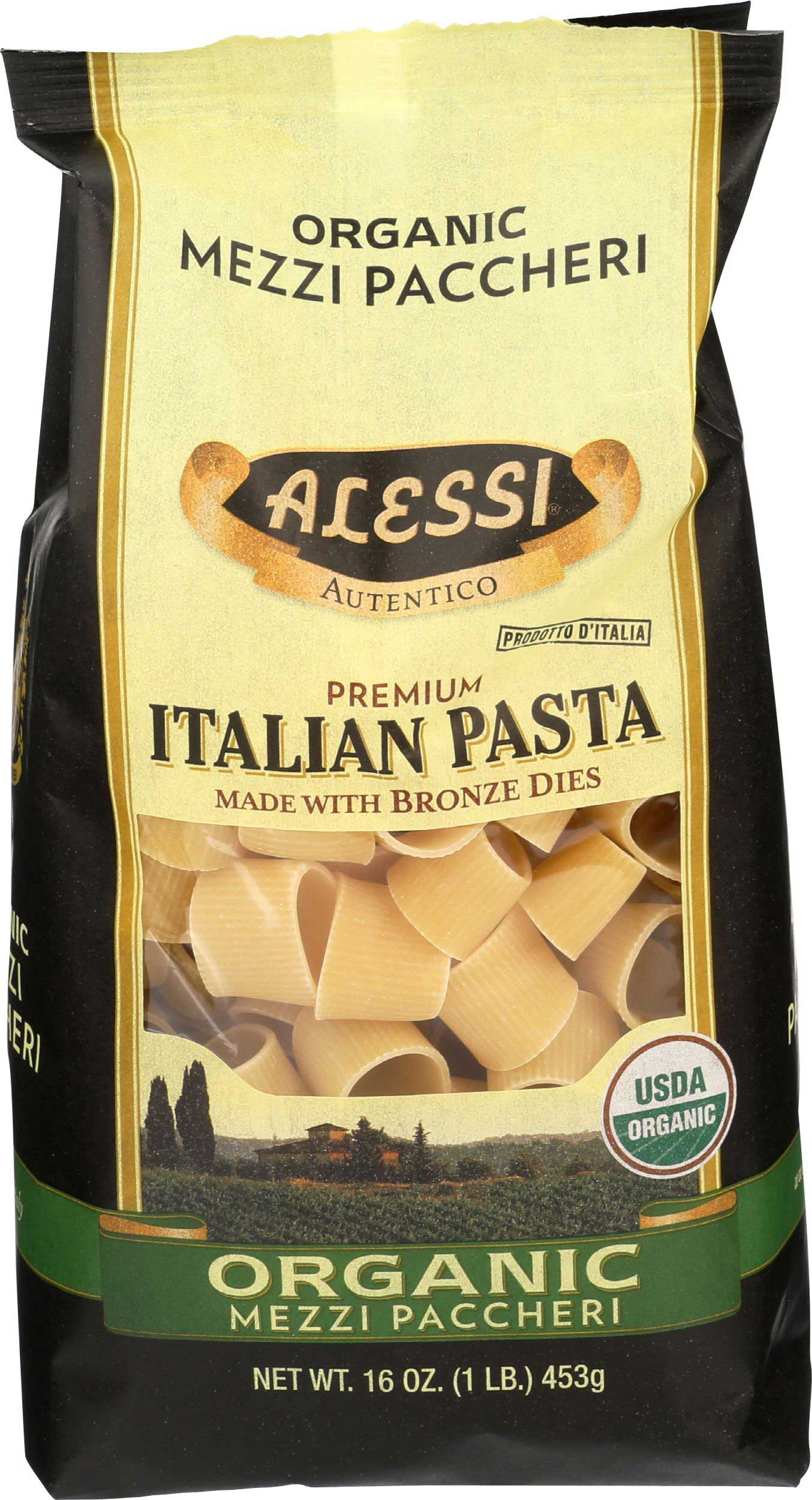 Alessi Organic Mezzi Paccheri Pasta, 16 Ounce -- 6 per case