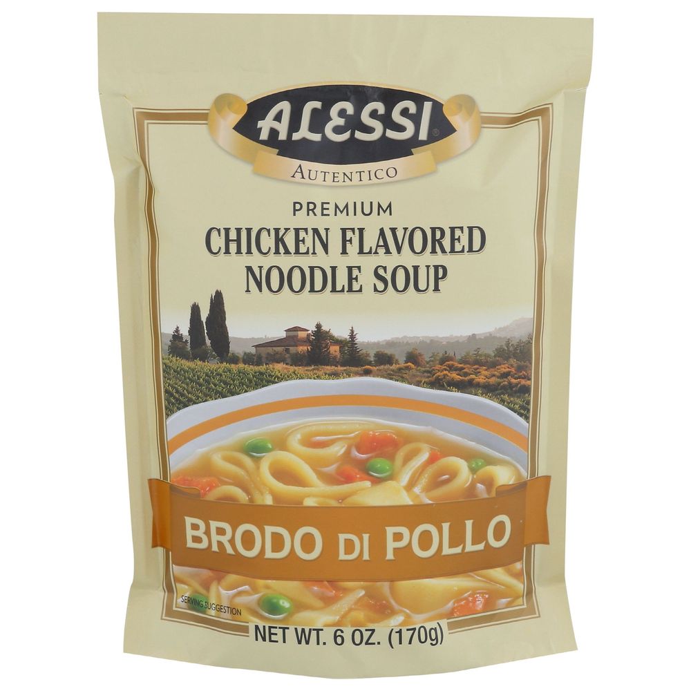 Alessi Chicken Flavored Noodle Soup Mix, 6 Ounce -- 6 per case
