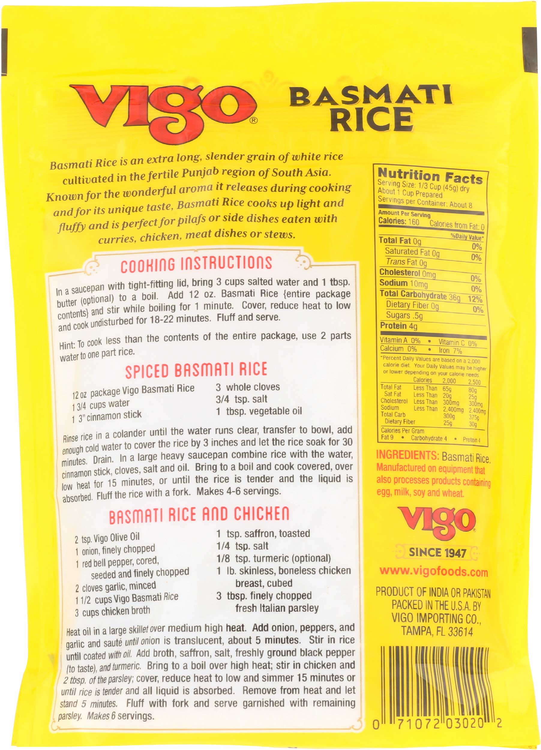 how to cook vigo basmati rice