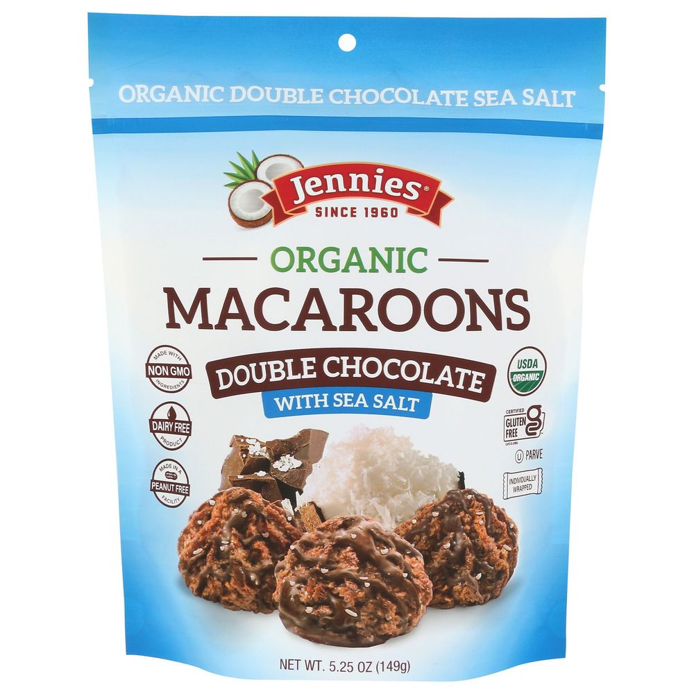 Jennies Organic Double Chocolate Macaroons with Sea Salt, 5.25 Ounce ...