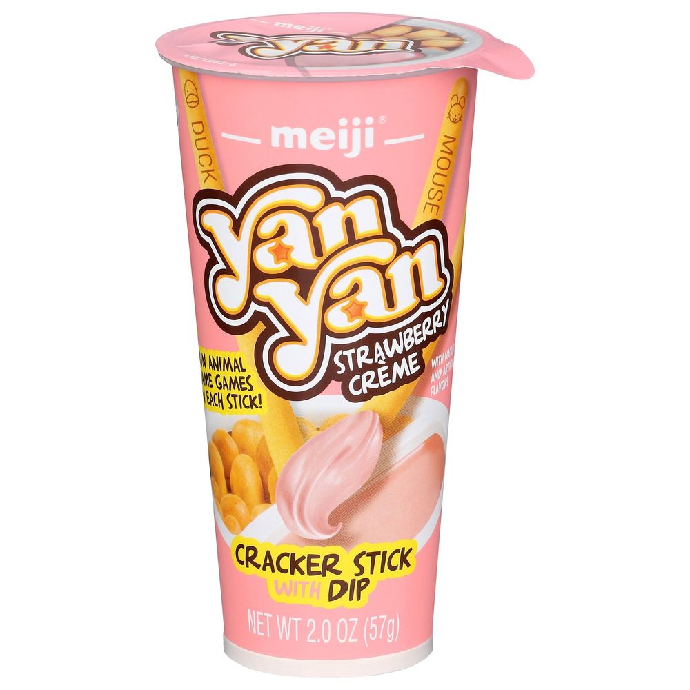Meiji Yan Yan Strawberry Creme Cracker Stick with Dip, 2 Ounce -- 10 ...