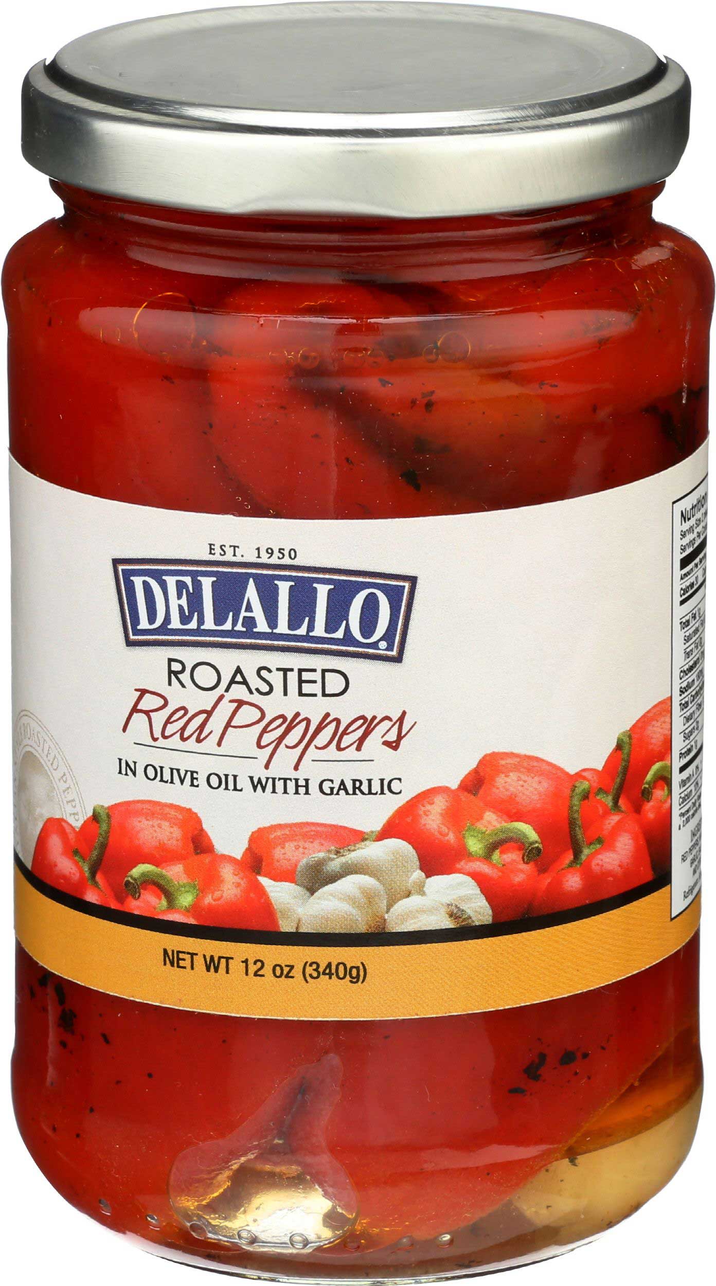 Delallo Roasted Red Peppers in Olive Oil with Garlic | FoodServiceDirect