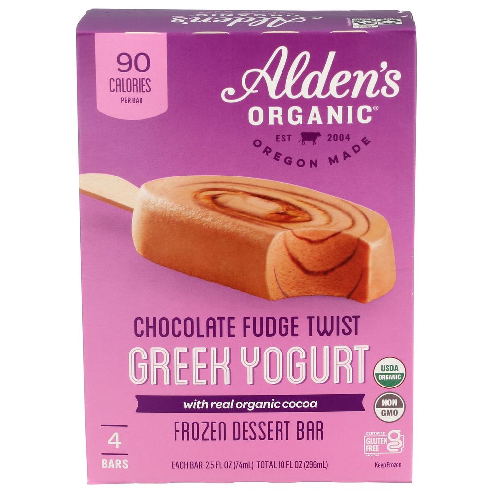 Aldens Organic Chocolate Fudge Twist Greek Yogurt Bar, 10 Ounce -- 12 ...