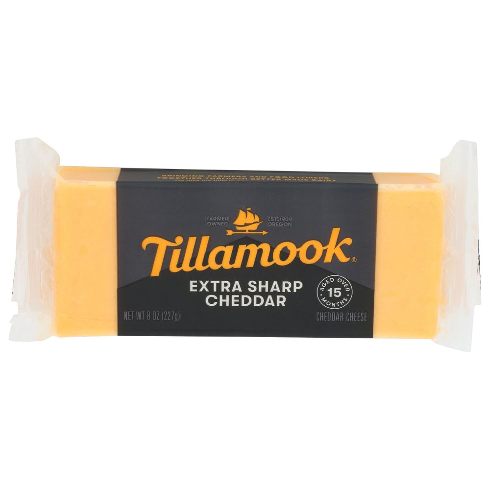 Tillamook Extra Sharp Cheddar Cheese, 8 Ounce -- 12 per case