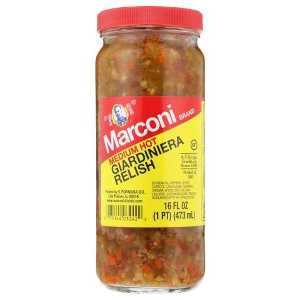 Marconi Medium Hot Giardiniera Relish, 16 Ounce -- 12 per case